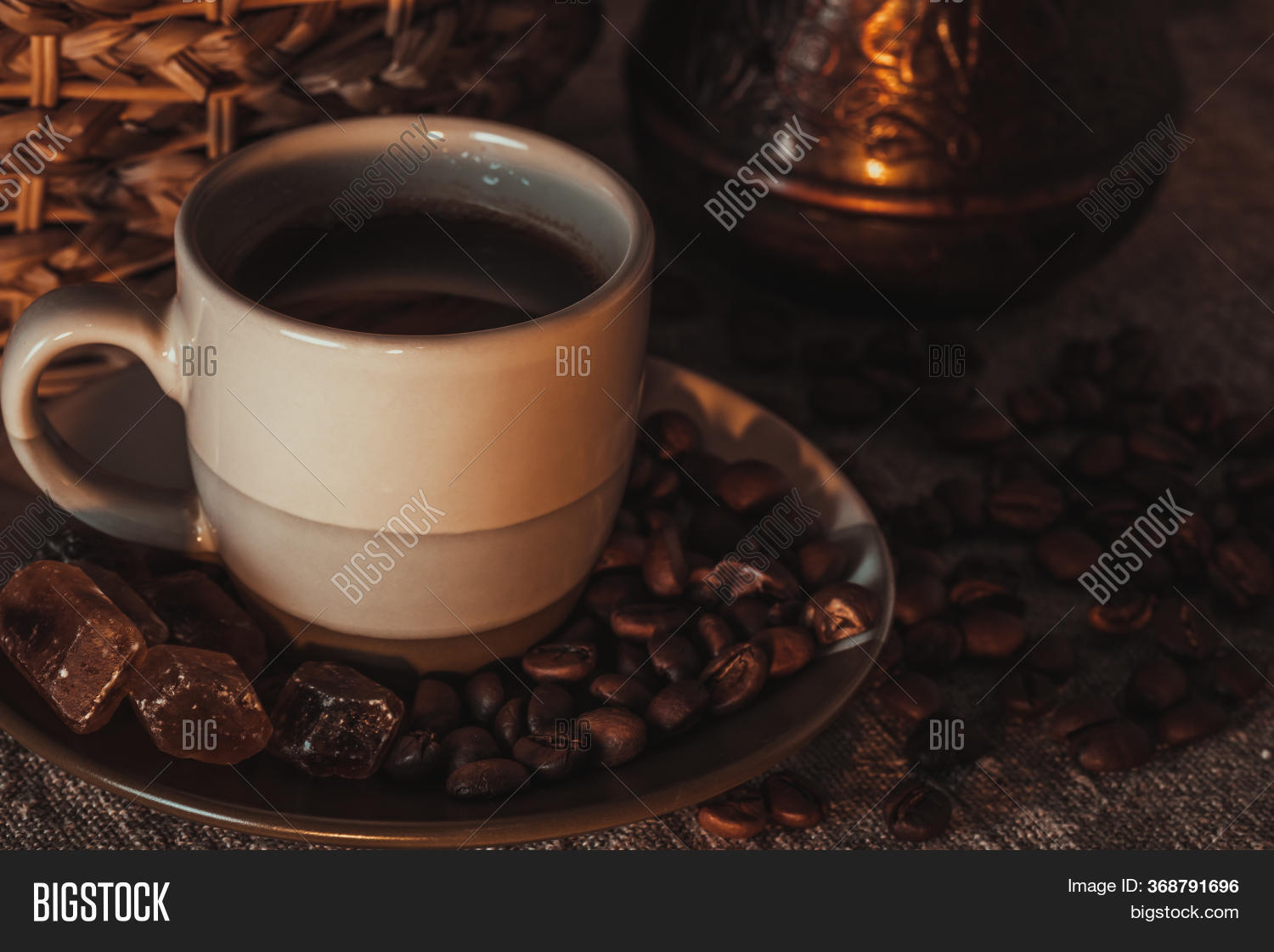 Cup Coffee On Textile Image & Photo (Free Trial) | Bigstock