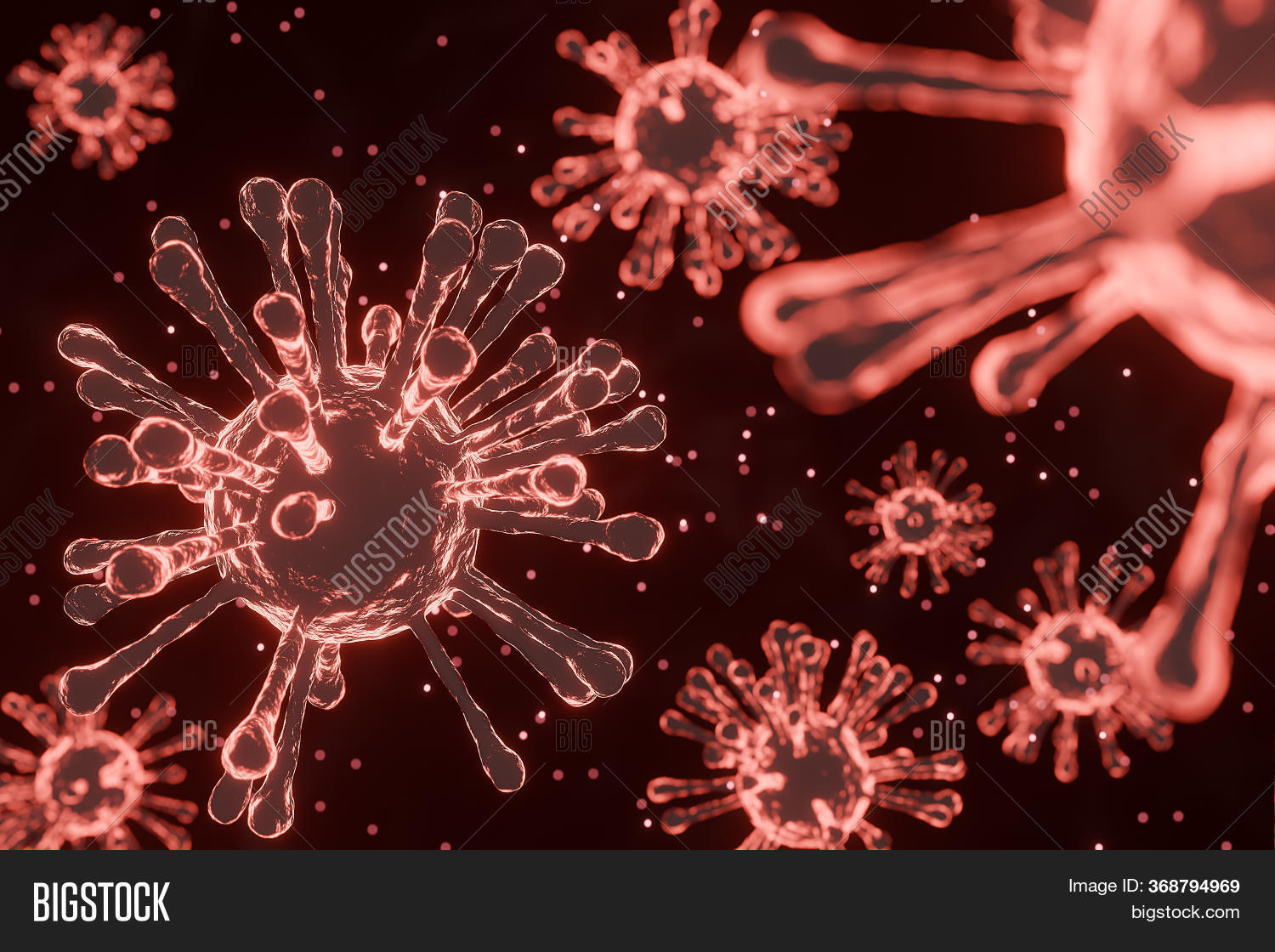 Red Virus Microbe On Image & Photo (Free Trial) | Bigstock