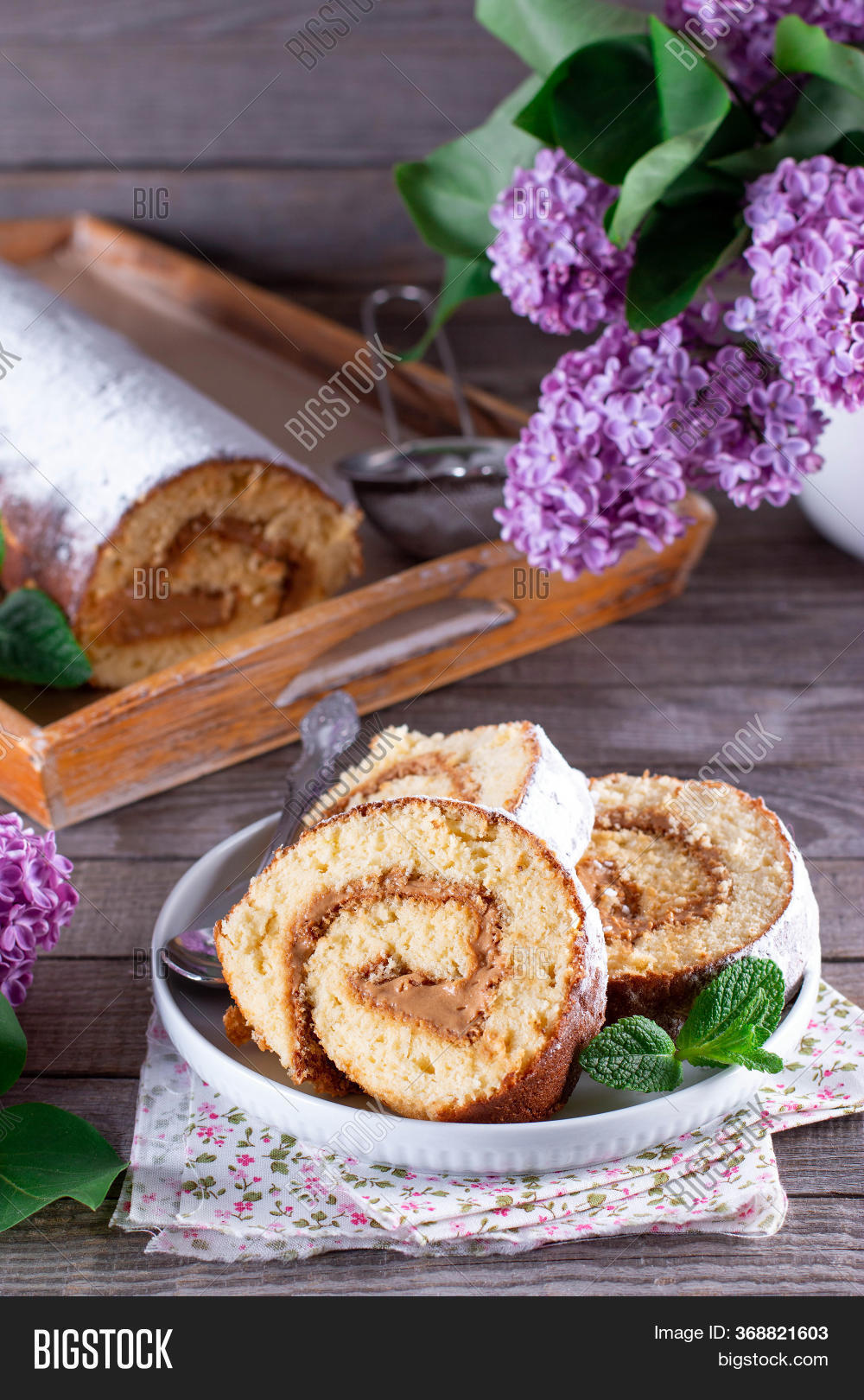 Sponge Cake Roll Cream Image & Photo (Free Trial) | Bigstock