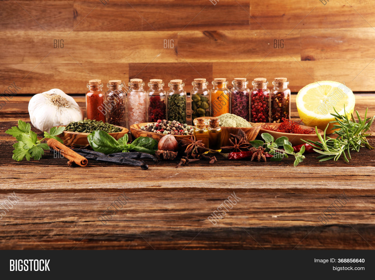 Spices Herbs On Table Image & Photo (Free Trial) | Bigstock