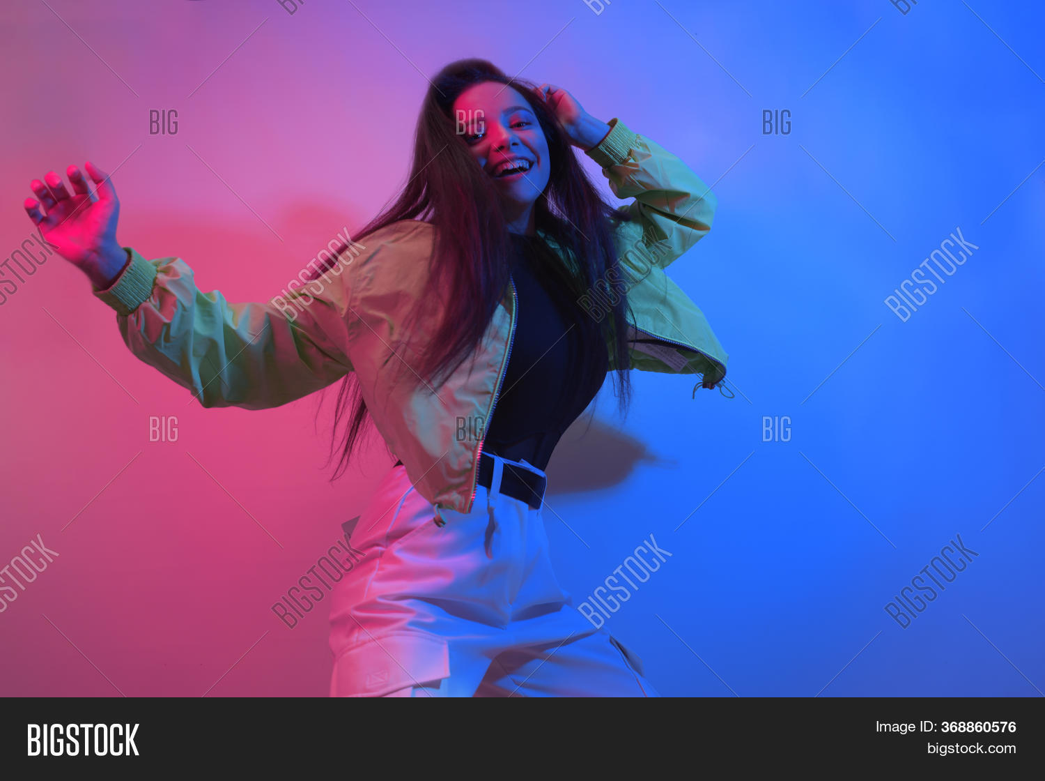 Brunette Dances Neon, Image & Photo (Free Trial) | Bigstock