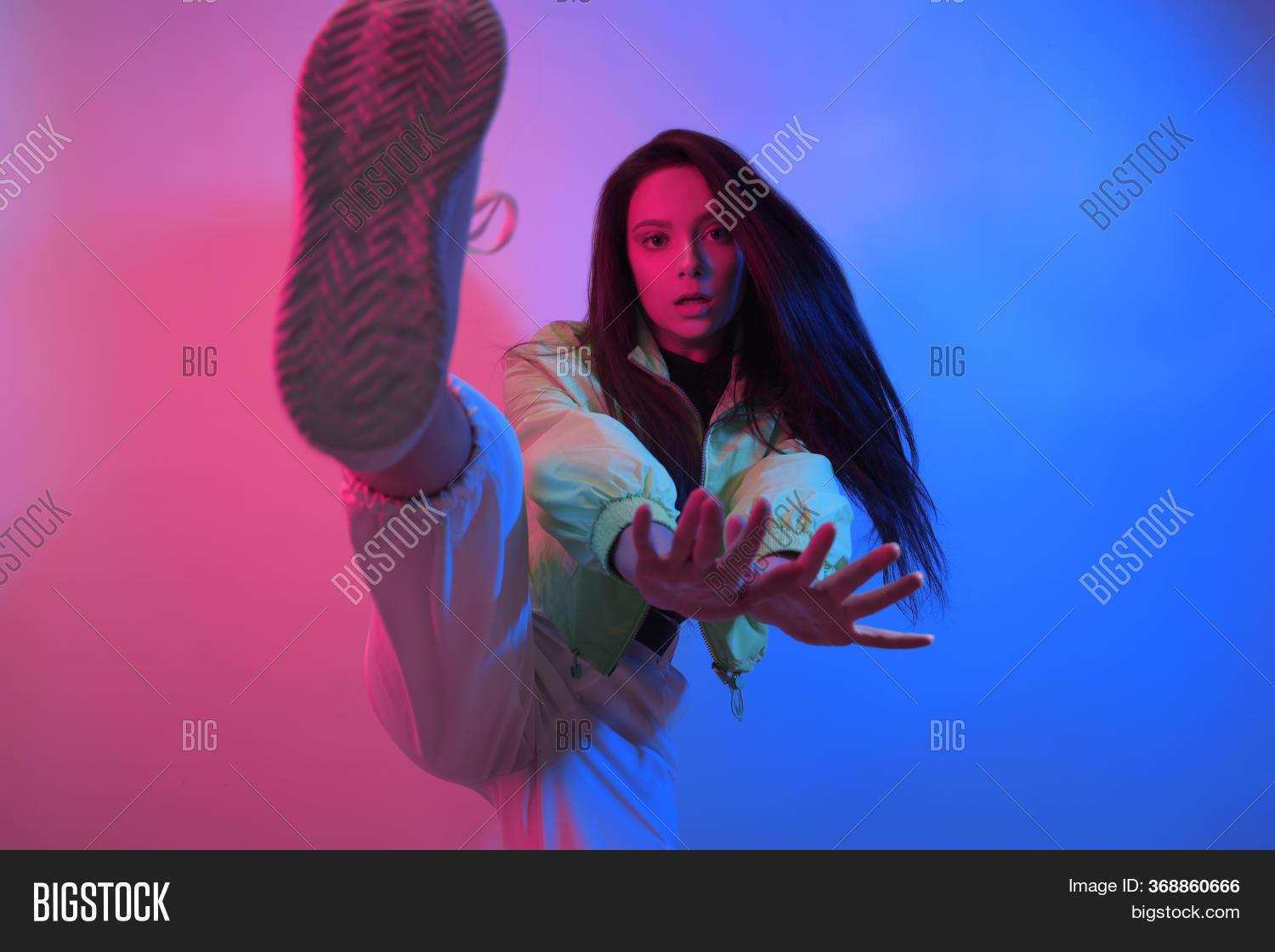 Brunette Dances Neon, Image & Photo (Free Trial) | Bigstock