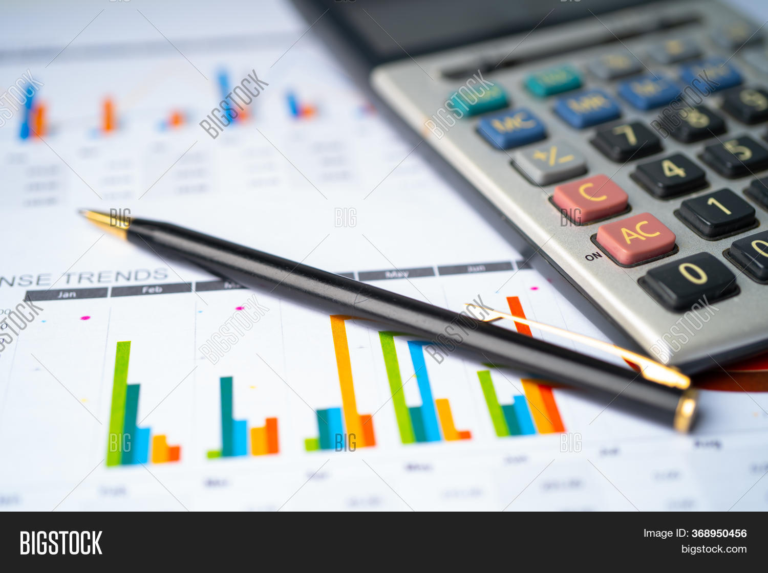 Calculator On Chart Image & Photo (Free Trial) | Bigstock