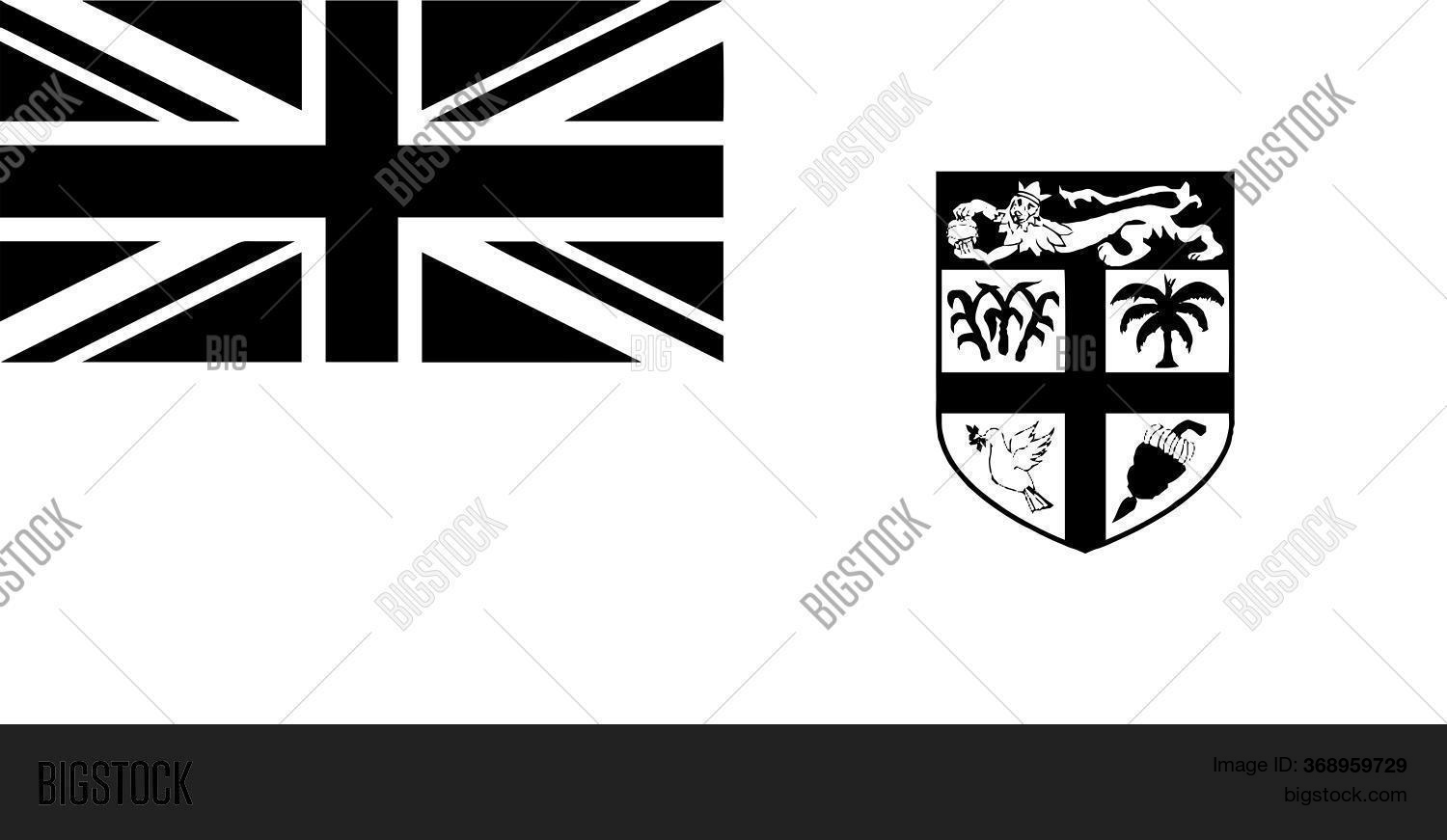 Fiji Flag Black White Vector & Photo (Free Trial) | Bigstock