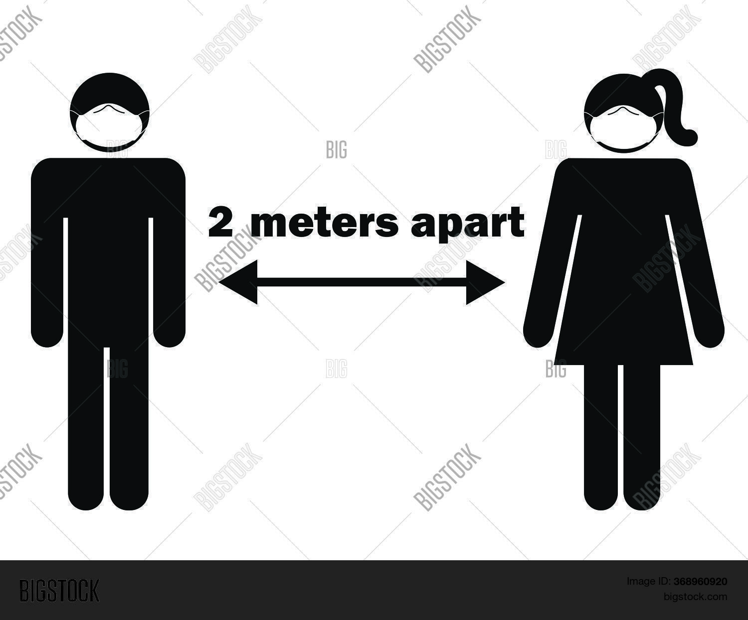 2 Meters Apart Man Vector & Photo (Free Trial) | Bigstock