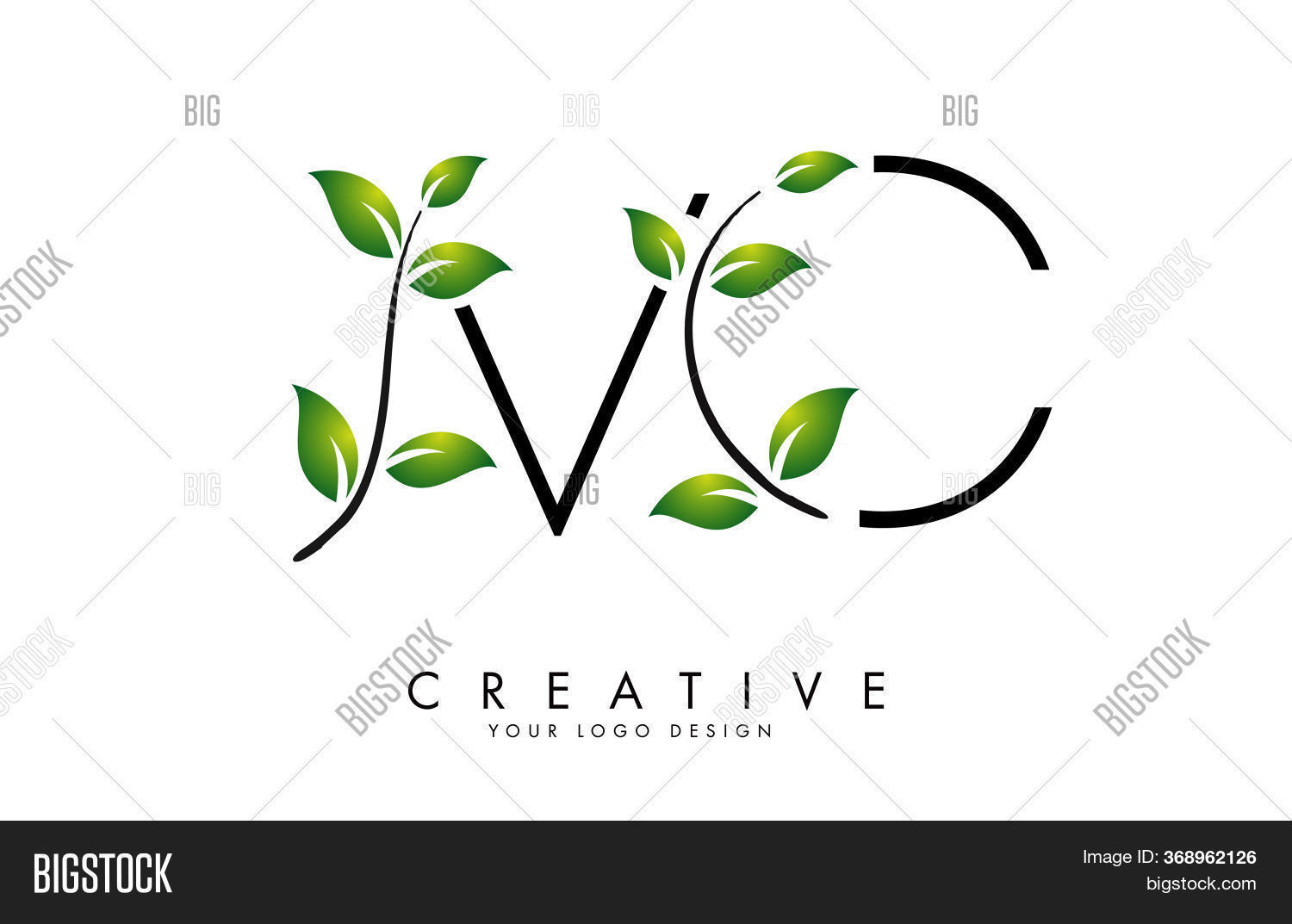 Leaf Letters Mc M C Vector & Photo (Free Trial) | Bigstock