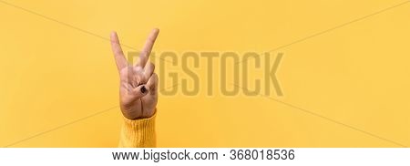 Hand Gesture V Sign Image & Photo (Free Trial) | Bigstock