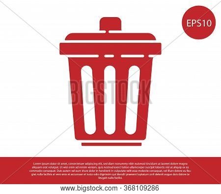 Red Trash Can Icon Vector & Photo (Free Trial) | Bigstock