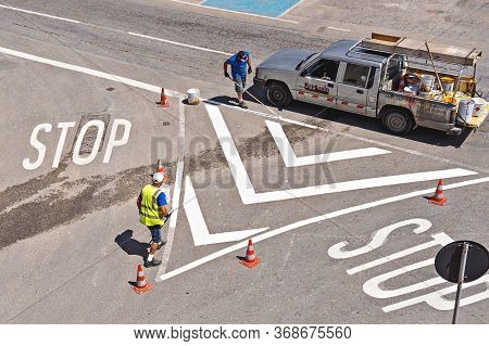 Traffic Line Painting Image & Photo (Free Trial) | Bigstock