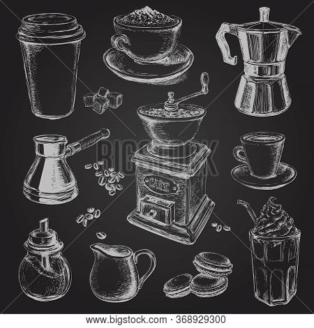 Hand Drawn Set Coffee Vector & Photo (Free Trial) | Bigstock