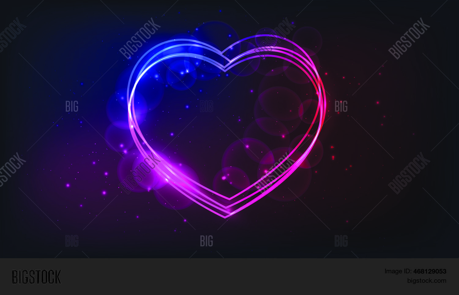 Neon Frame Heart Form Vector & Photo (Free Trial) | Bigstock