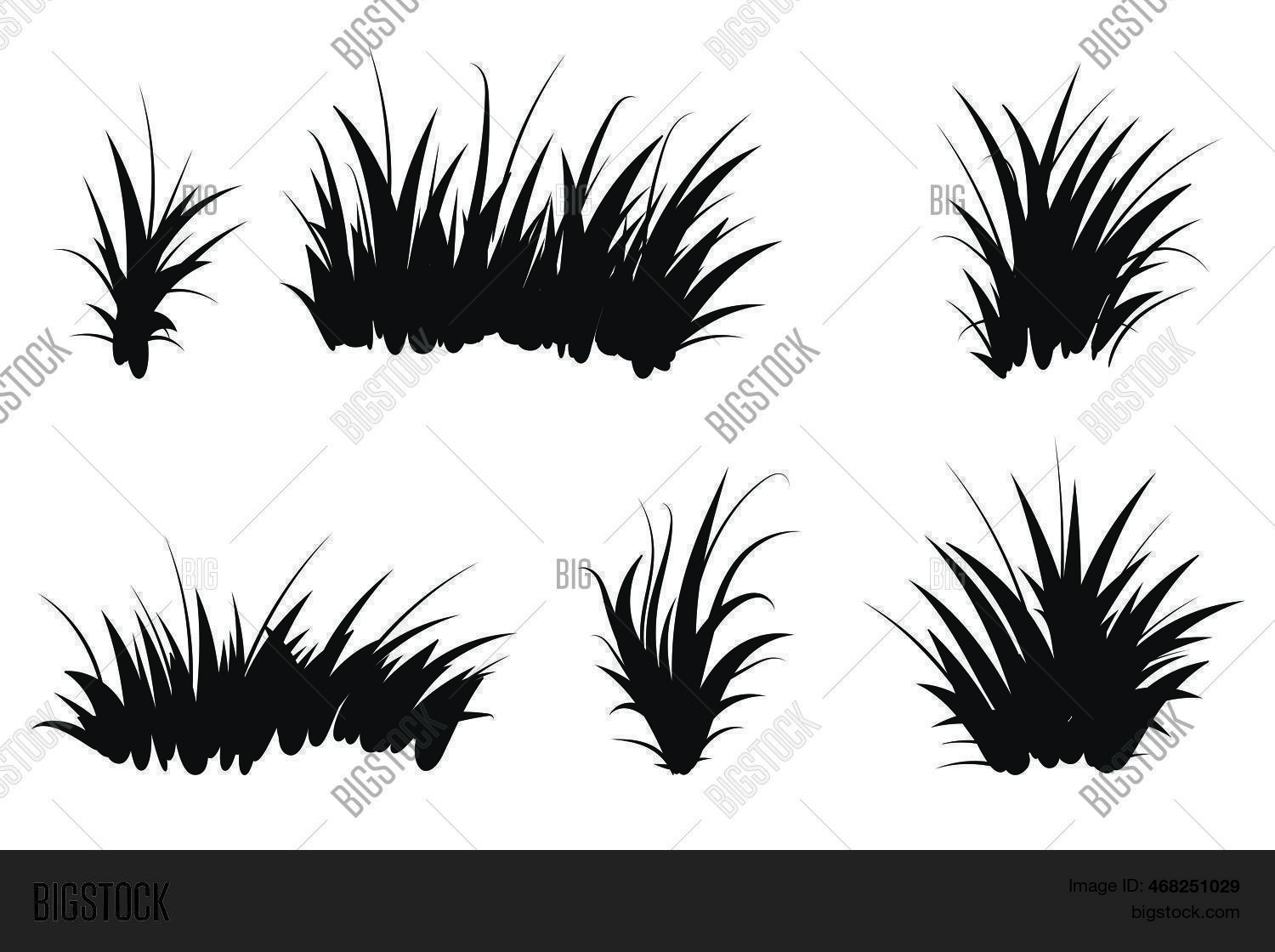 Set Black Grass. Vector & Photo (Free Trial) | Bigstock