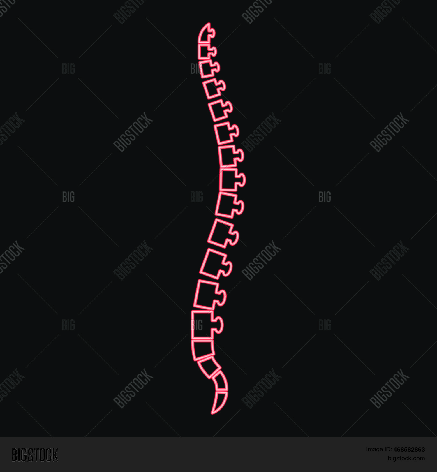 Vector y foto Neon Spine Human (prueba gratis) | Bigstock