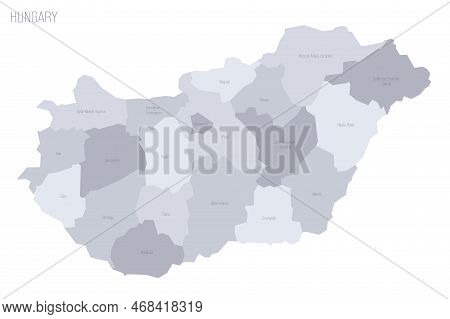 Hungary Political Map Vector & Photo (Free Trial) | Bigstock