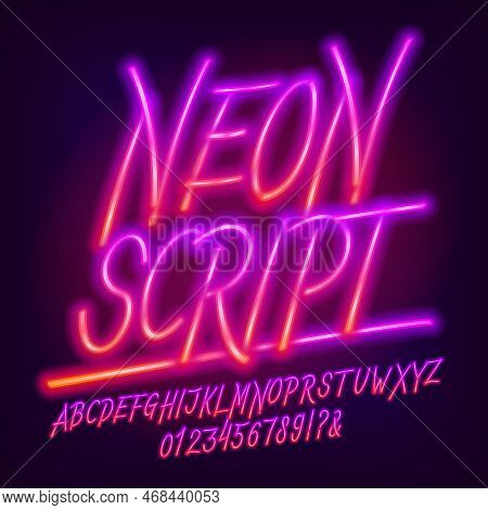 Neon Script Alphabet Vector & Photo (Free Trial) | Bigstock