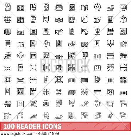 100 Reader Icons Set Vector & Photo (Free Trial) | Bigstock