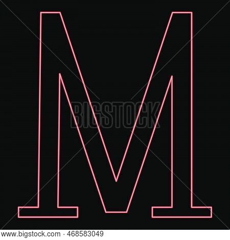 Neon Mu Greek Symbol Vector & Photo (Free Trial) | Bigstock