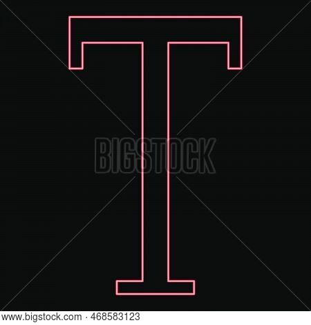 Neon Tau Greek Symbol Vector & Photo (Free Trial) | Bigstock