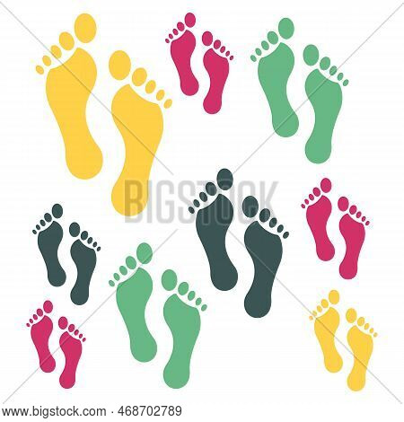 Footprint Color Vector & Photo (Free Trial) | Bigstock