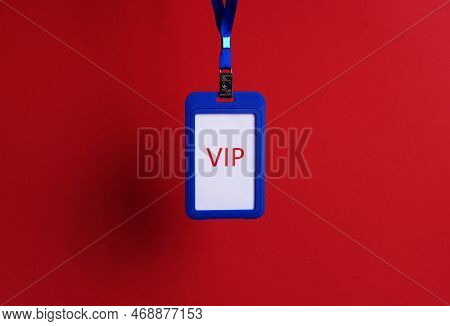 Blue Plastic Vip Badge Image & Photo (Free Trial) | Bigstock