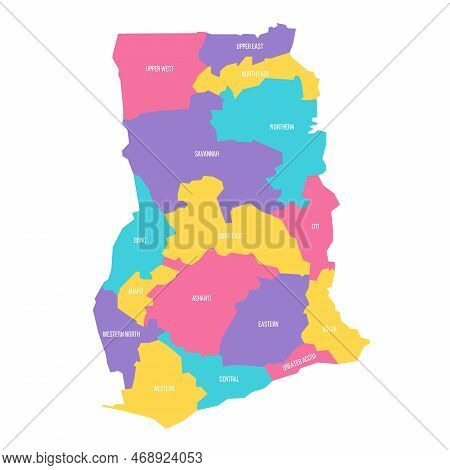Ghana Political Map Vector & Photo (Free Trial) | Bigstock