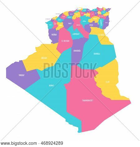 Algeria Political Map Vector & Photo (Free Trial) | Bigstock