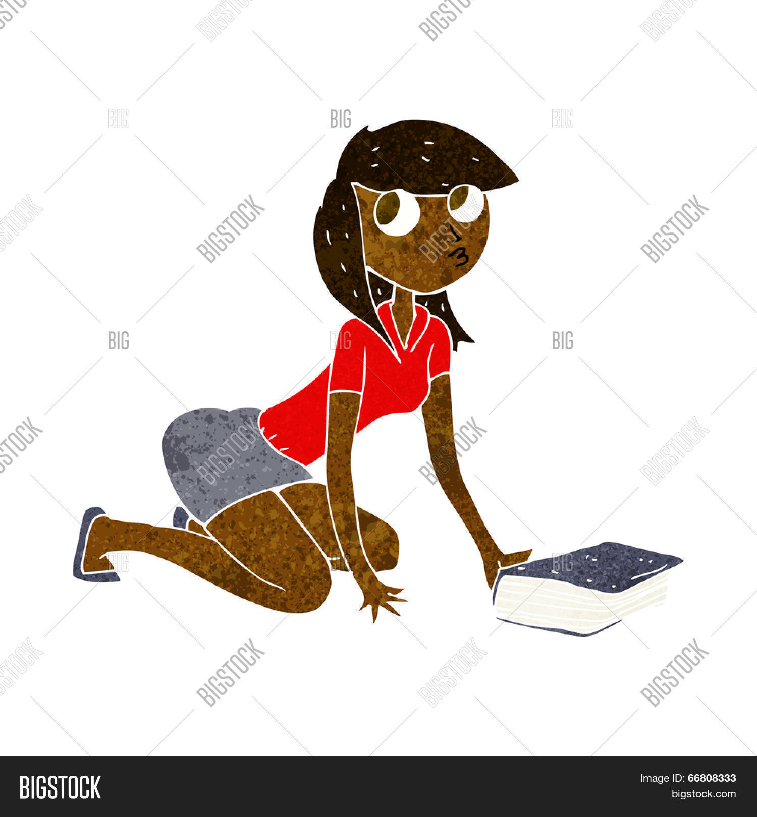 Cartoon Girl Picking Vector And Photo Free Trial Bigstock