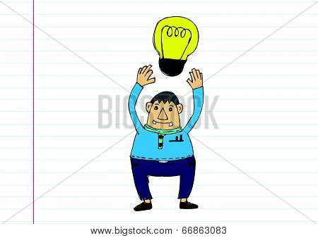 Cartoon Man Thinking Vector & Photo (Free Trial) | Bigstock