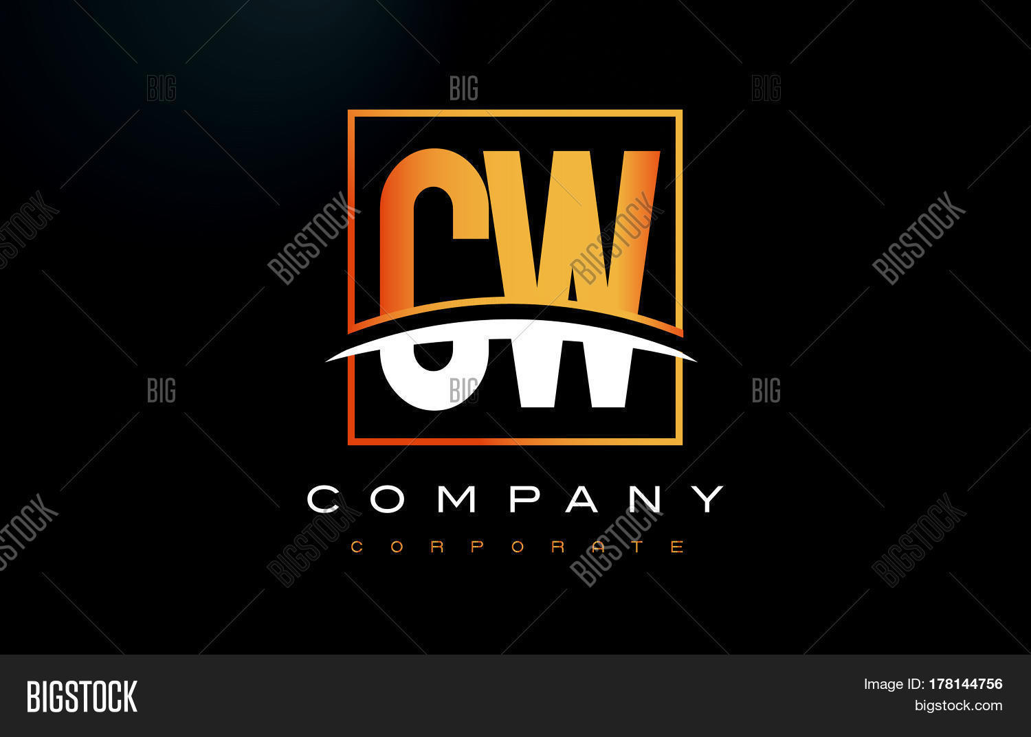 Cw C W Golden Letter Vector & Photo (Free Trial) | Bigstock