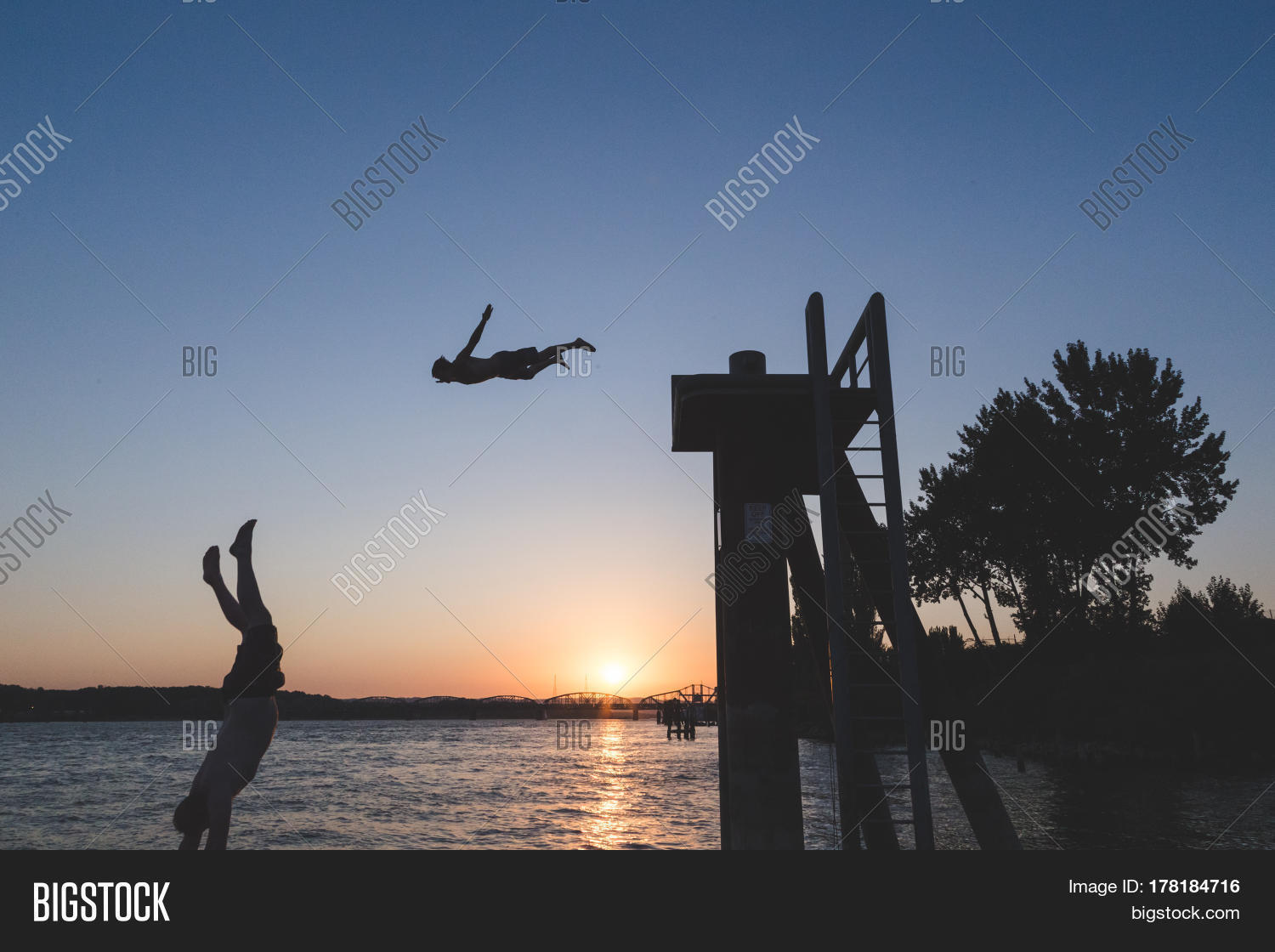 Two Men Dive Platform Image & Photo (Free Trial) | Bigstock