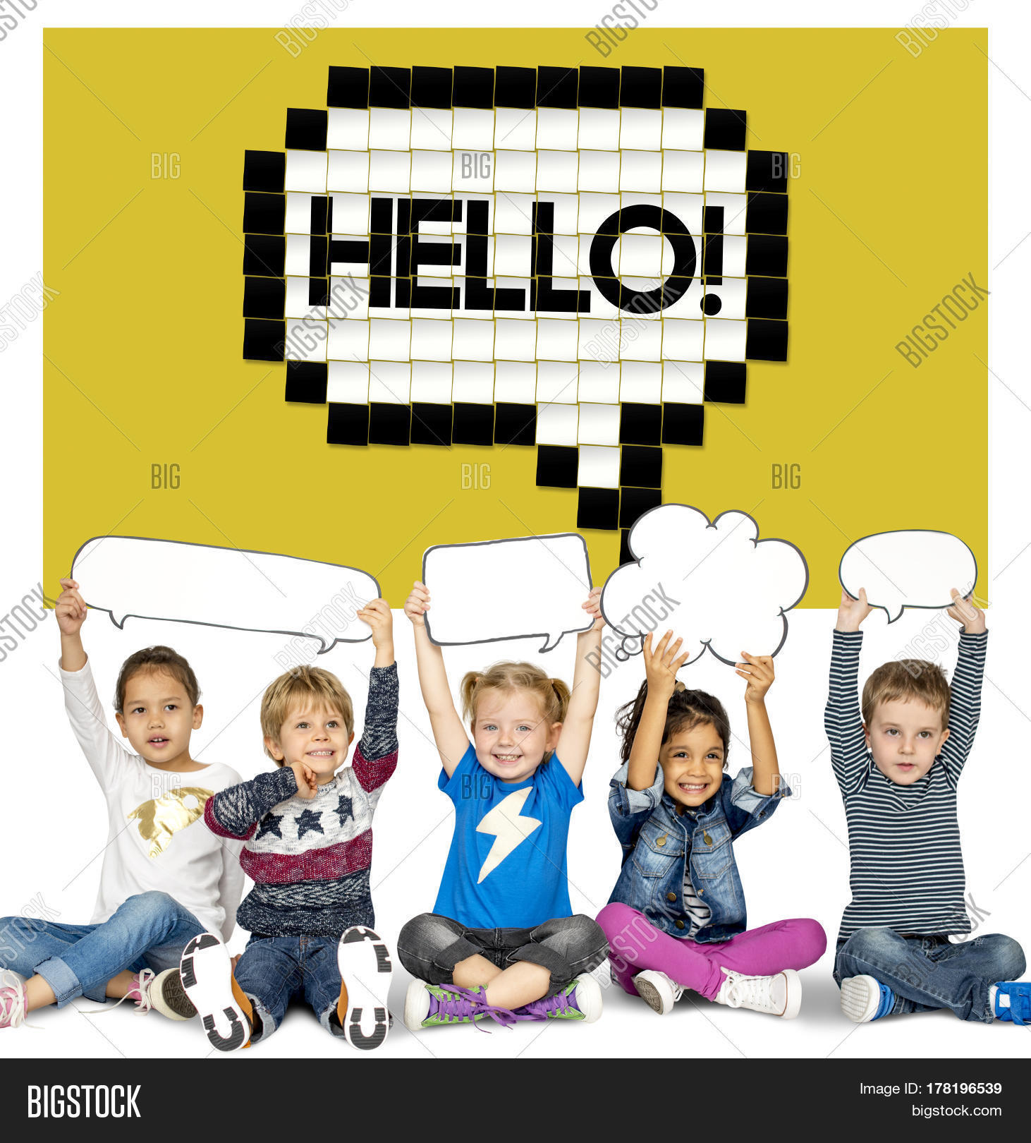 Kids Say Hello Hi Image & Photo (Free Trial) | Bigstock