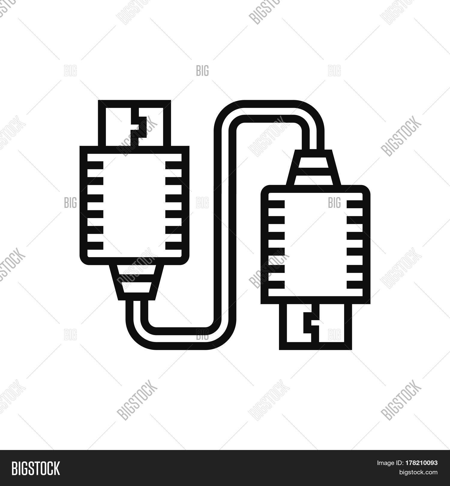 Twin USB Adapter Icon Vector & Photo (Free Trial) | Bigstock