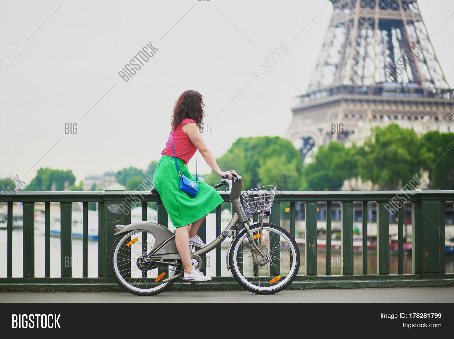 Woman Riding Bicycle Image & Photo (Free Trial) | Bigstock
