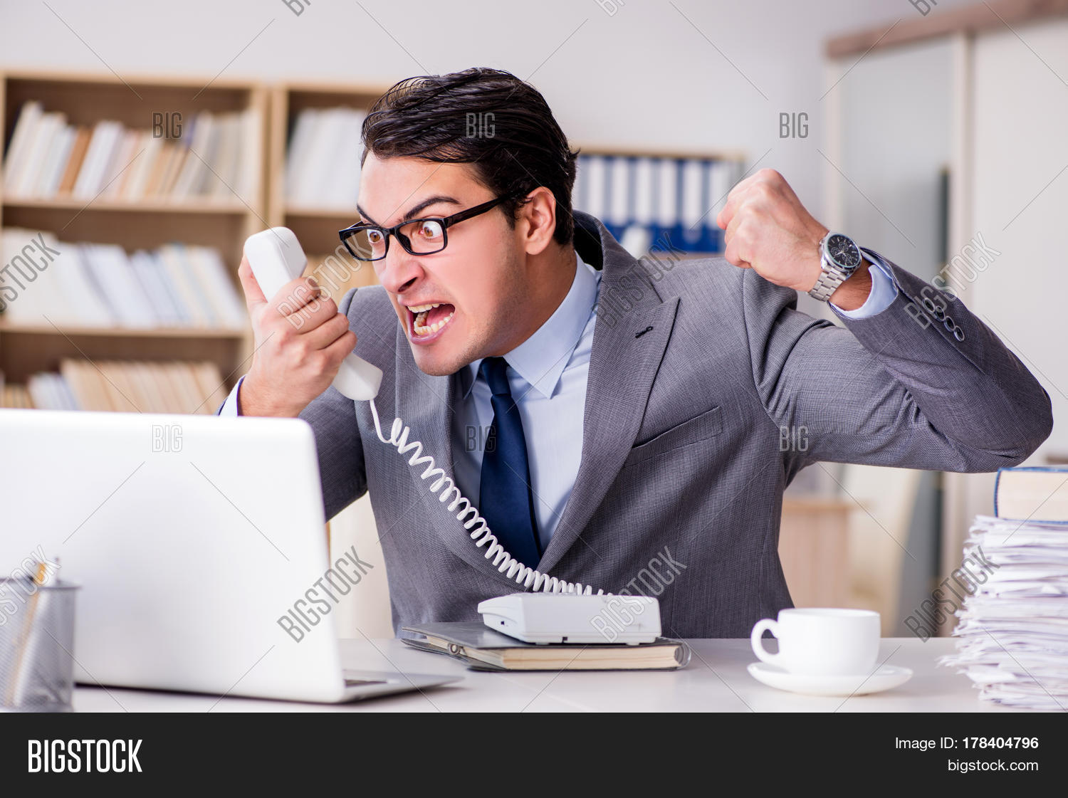 Angry Businessman Much Image & Photo (Free Trial) | Bigstock