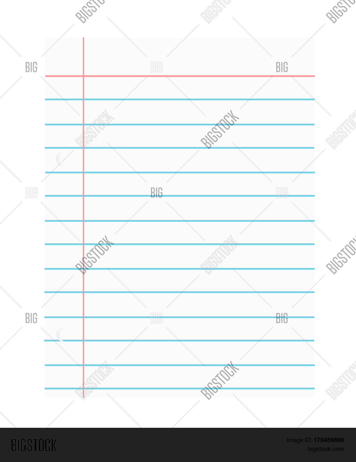 Notebook Paper Vector Vector & Photo (Free Trial) | Bigstock
