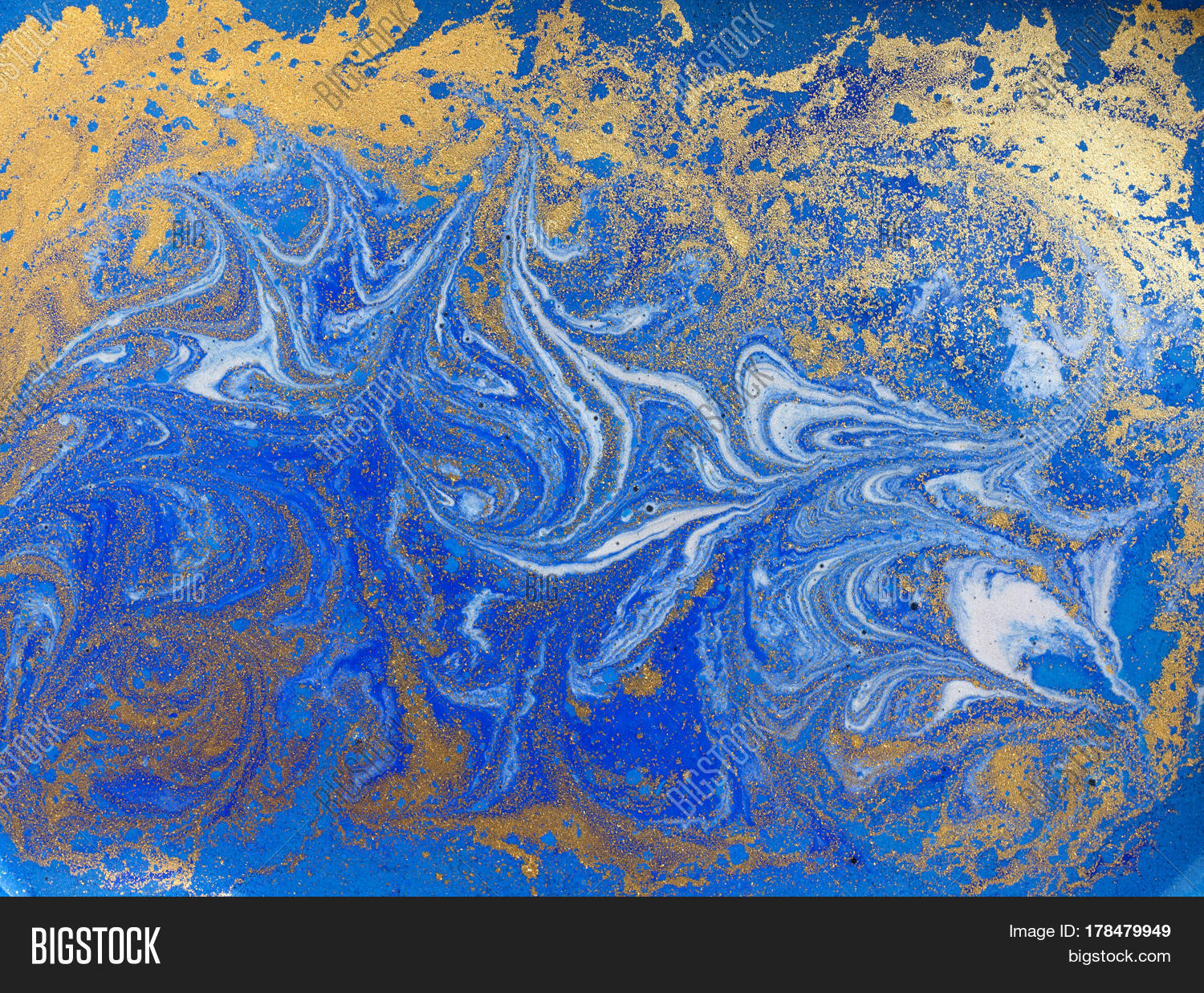Blue Golden Liquid Image & Photo (Free Trial) | Bigstock