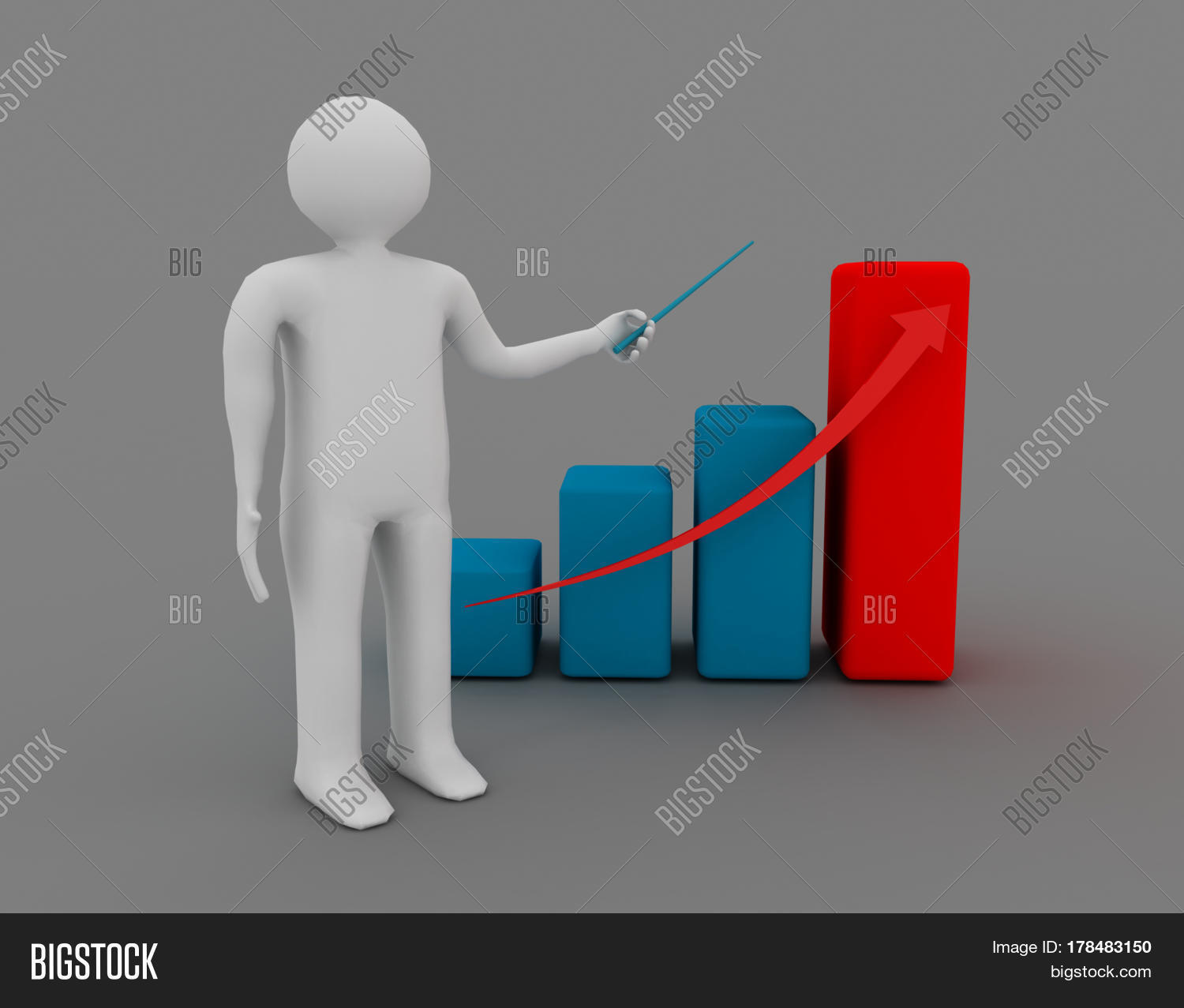 3D Man Presenting Image & Photo (Free Trial) | Bigstock