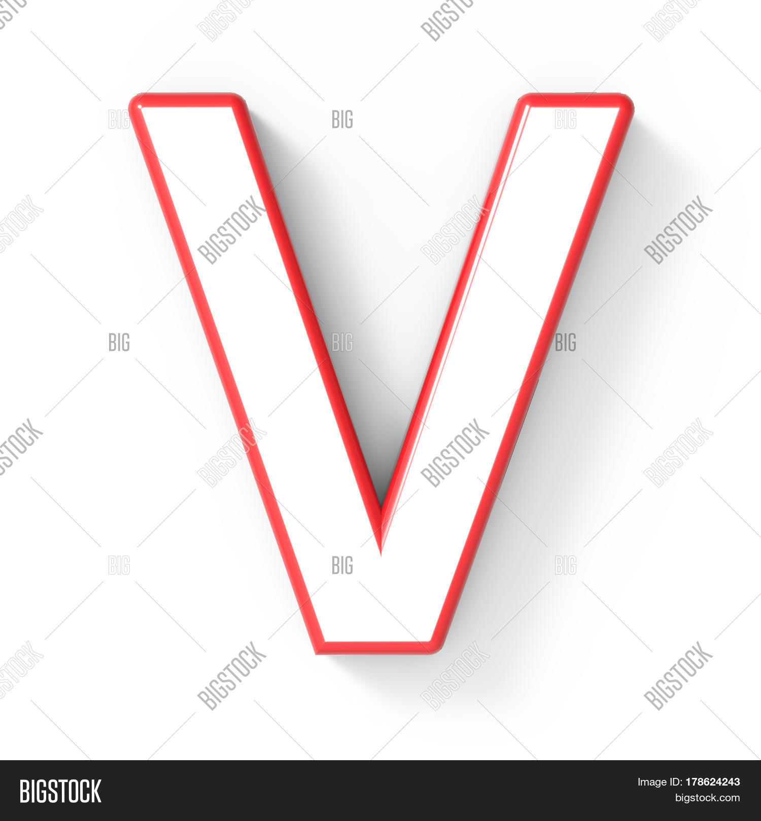 3D White Letter V Red Image & Photo (Free Trial) | Bigstock
