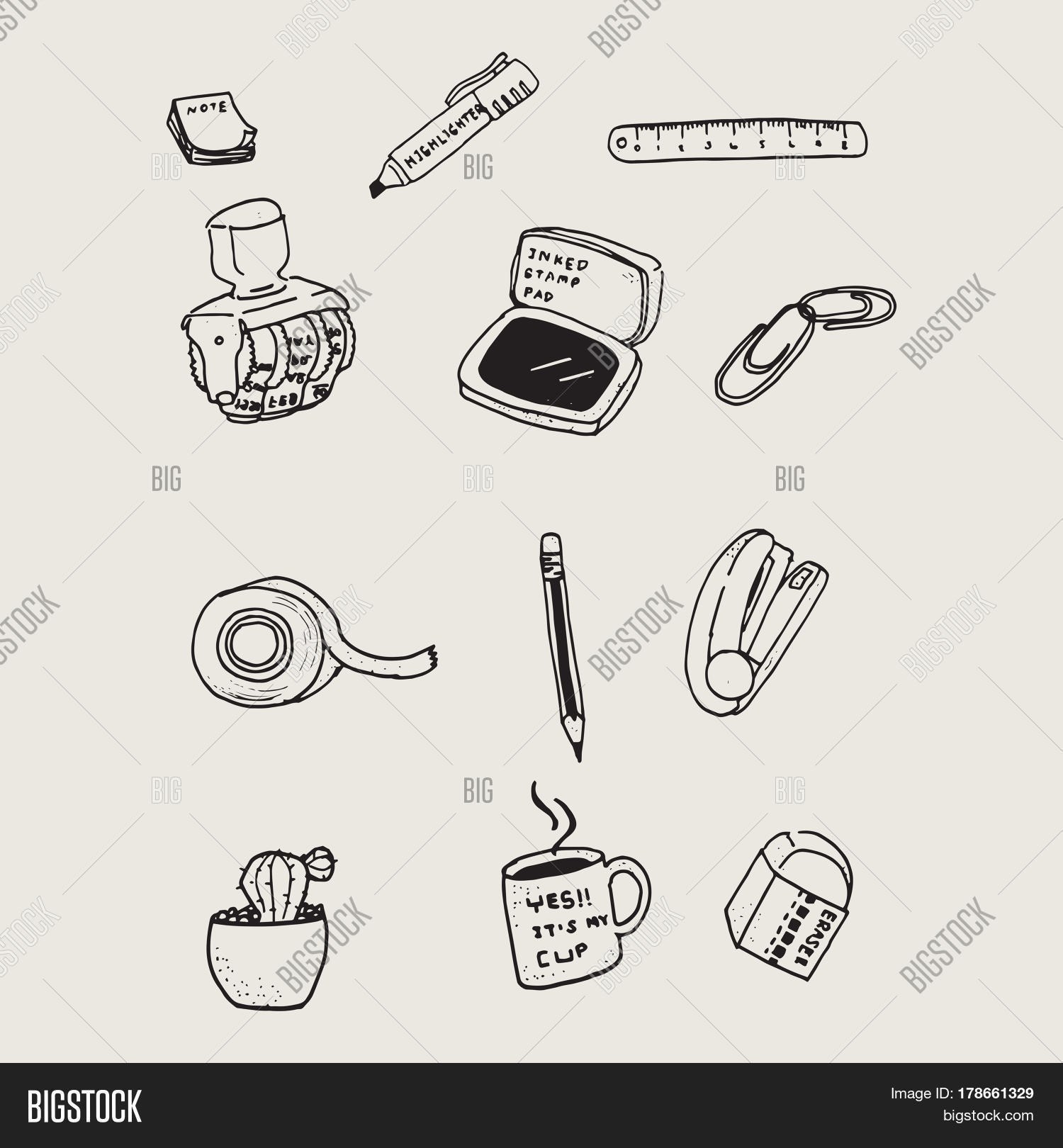 Hand Drawn Stationary Image & Photo (Free Trial) | Bigstock