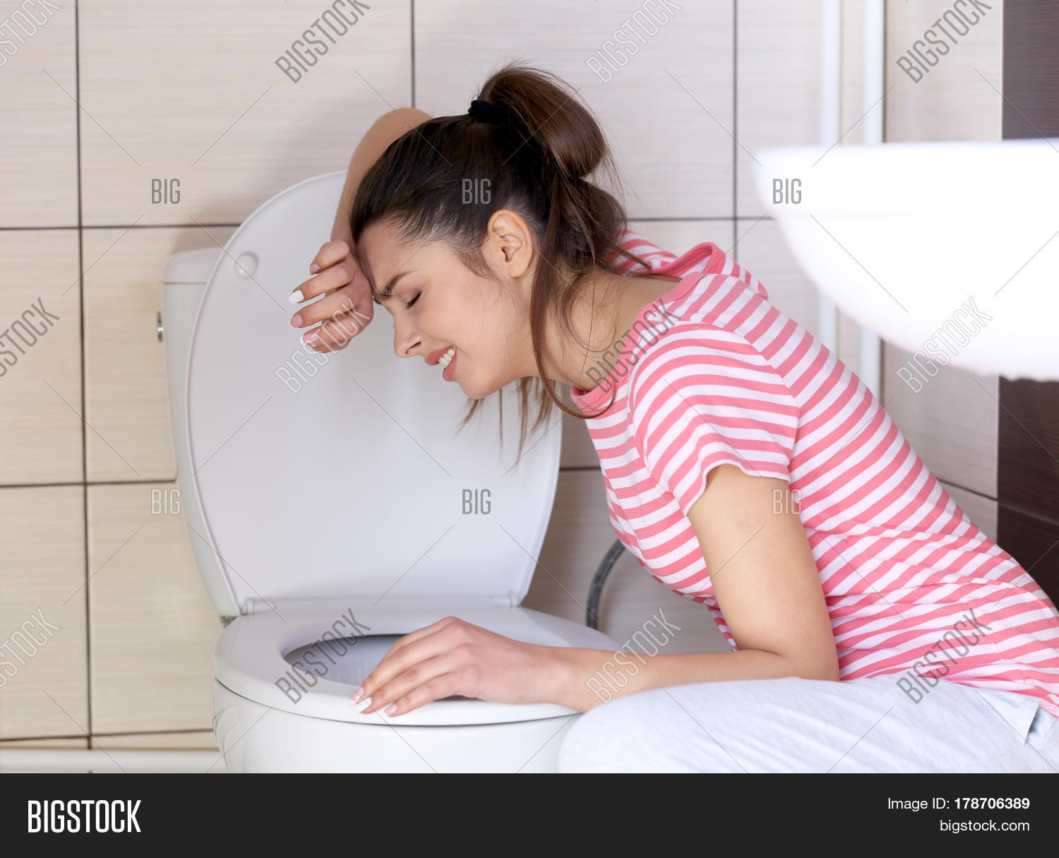 Young Vomiting Woman Image & Photo (Free Trial) | Bigstock