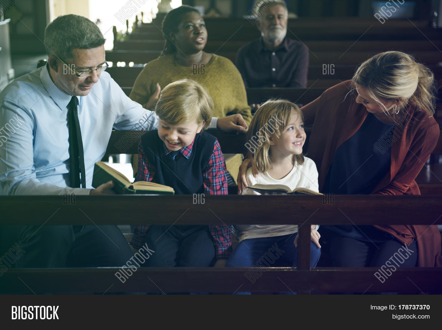 Family Sitting Church Image & Photo (Free Trial) | Bigstock