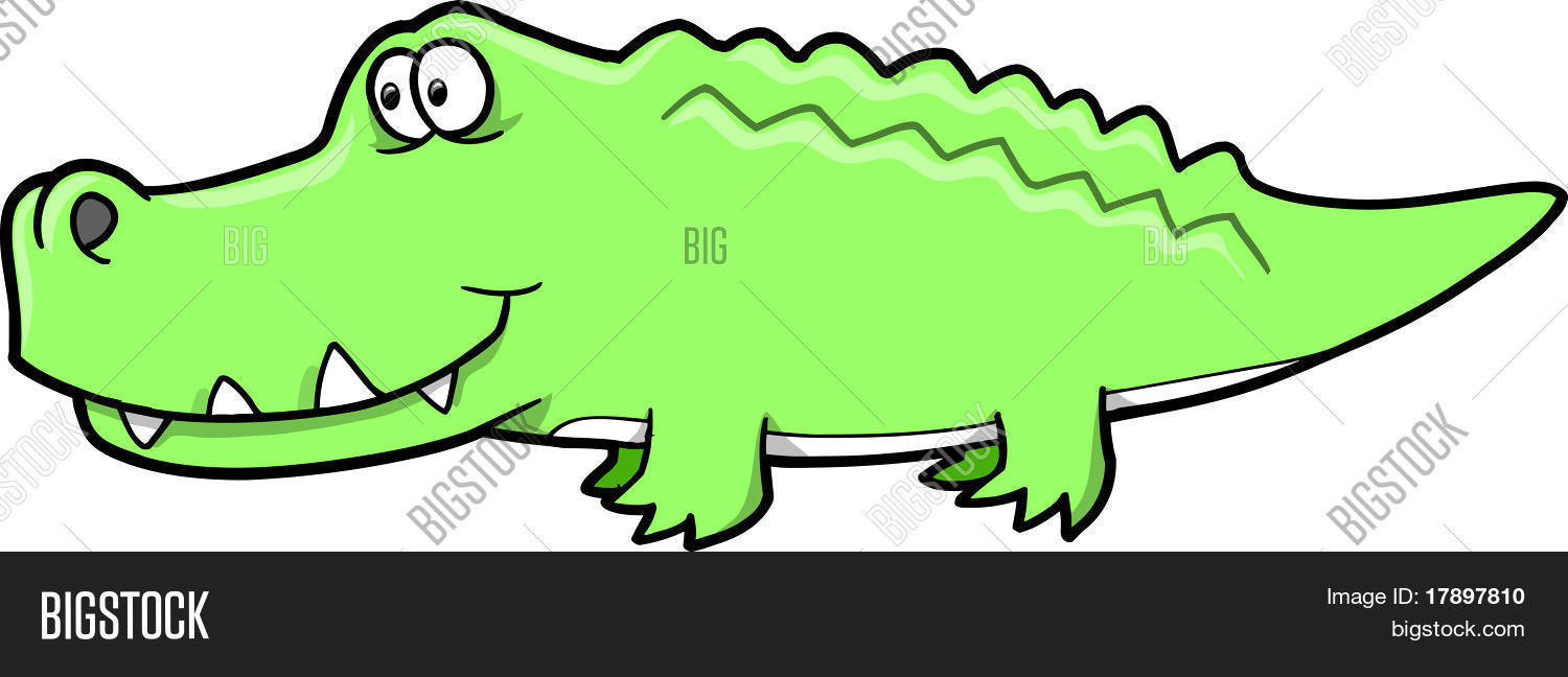 Cute Alligator Vector Vector & Photo (Free Trial) | Bigstock