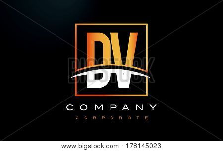 Dv D V Golden Letter Vector & Photo (Free Trial) | Bigstock
