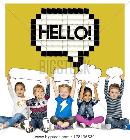 Kids Say Hello Hi Image & Photo (Free Trial) | Bigstock