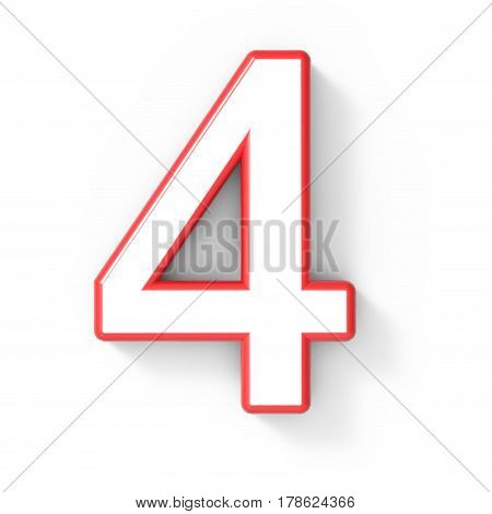 3D White Number 4 Red Image & Photo (Free Trial) | Bigstock