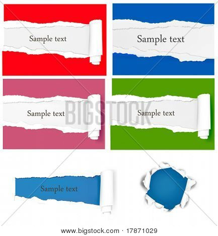 Set Ripped Colored Vector & Photo (Free Trial) | Bigstock
