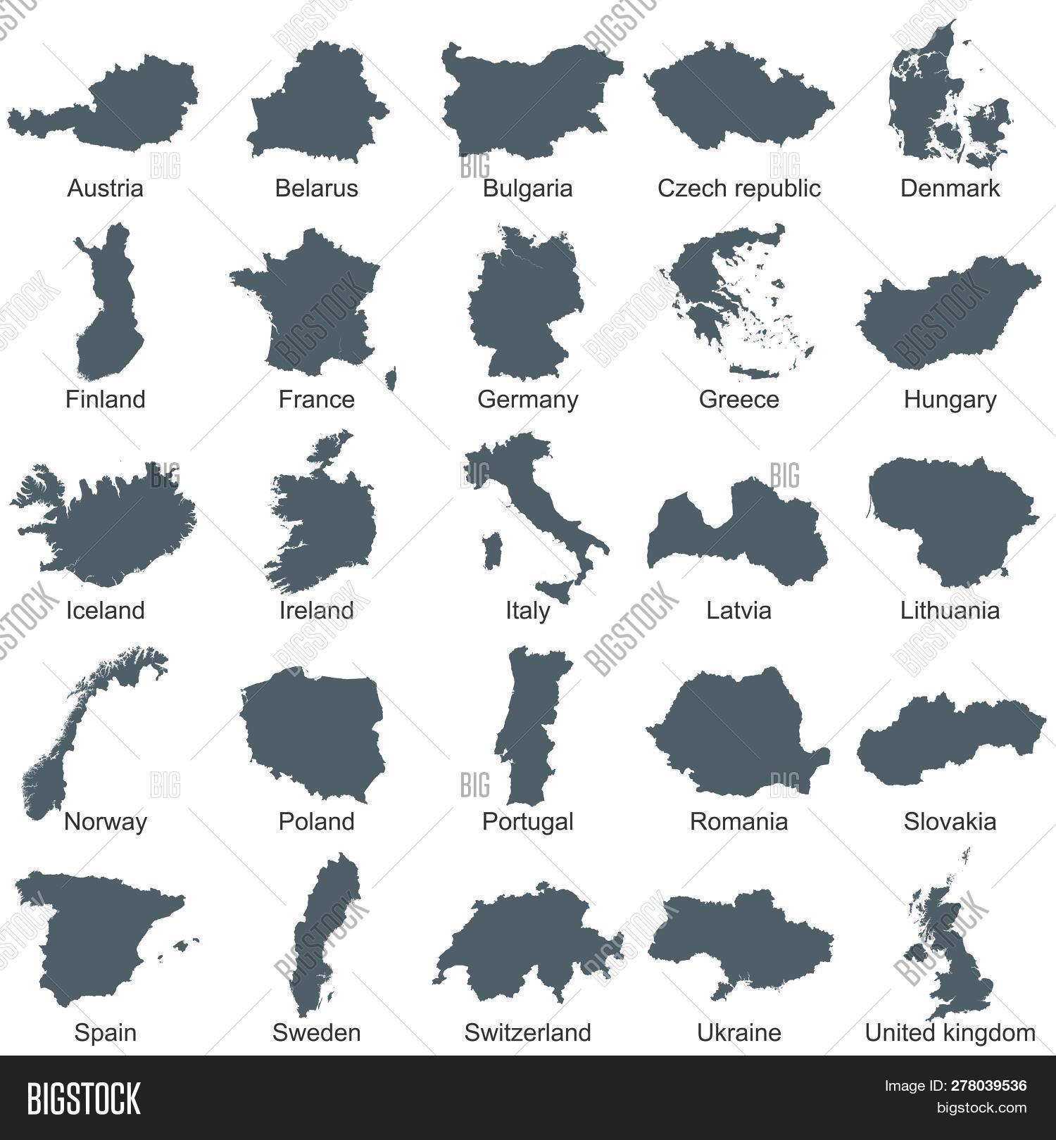Maps Europe Countries Image & Photo (Free Trial) | Bigstock