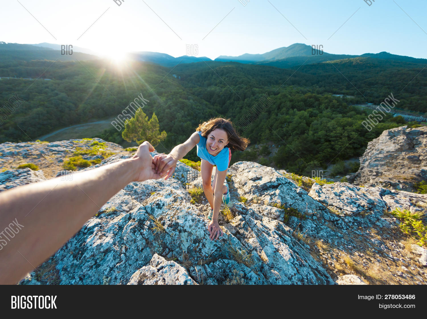 Smiling Woman Climbing Image & Photo (Free Trial) | Bigstock
