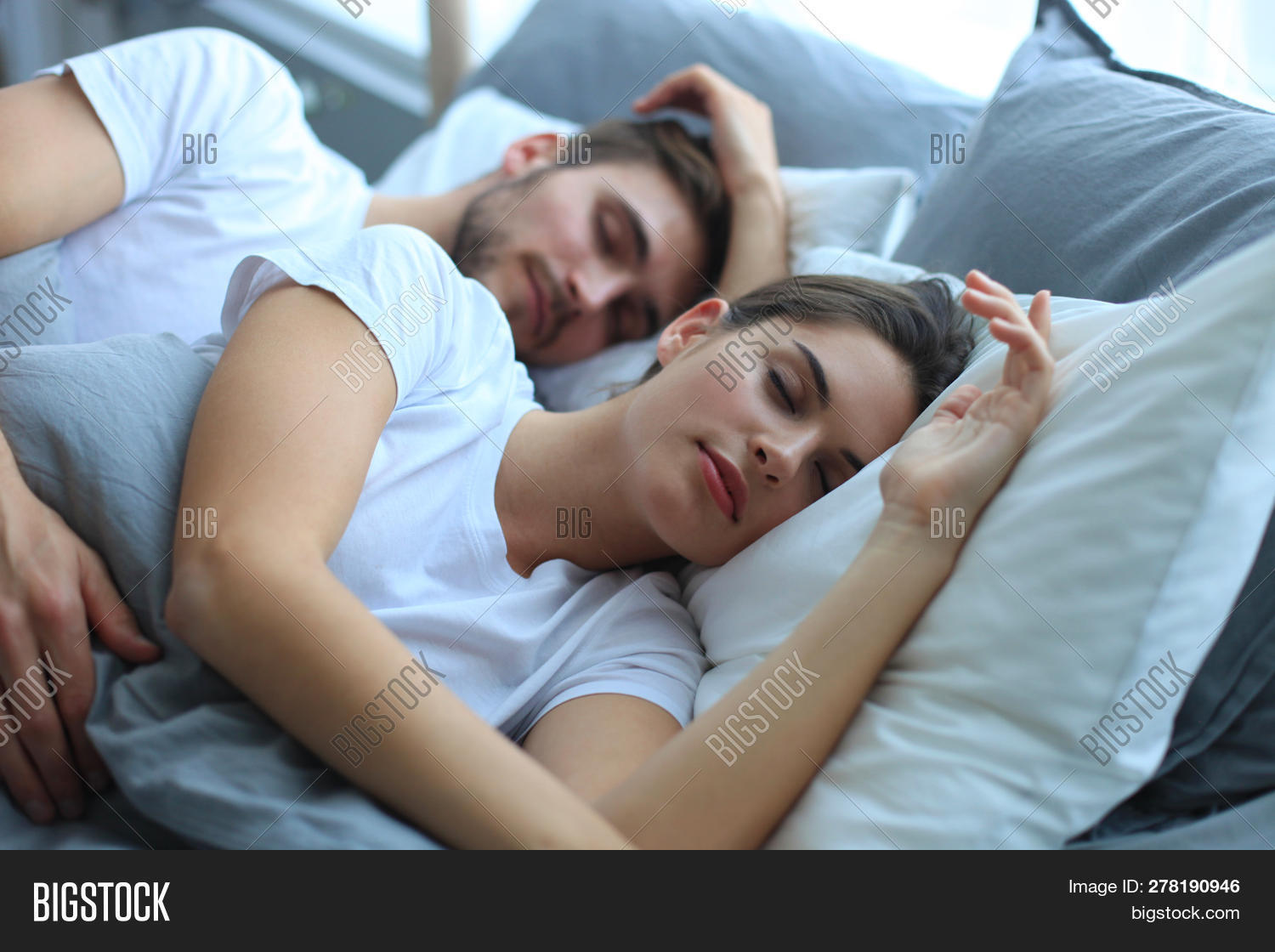 Happy Couple Sleeping Image & Photo (Free Trial) | Bigstock