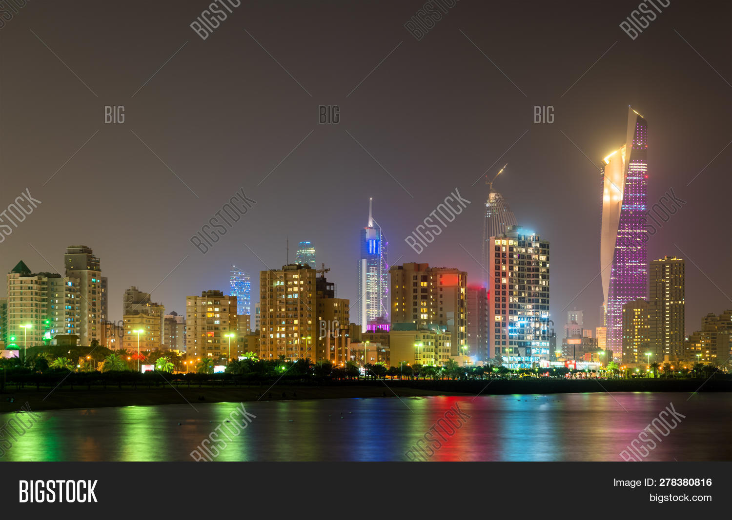 Night Skyline Kuwait Image & Photo (Free Trial) | Bigstock
